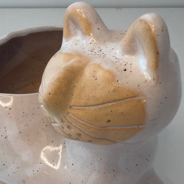 Vintage 1960s Cat Pottery Planter David Stewart Lions Valley Stoneware ...