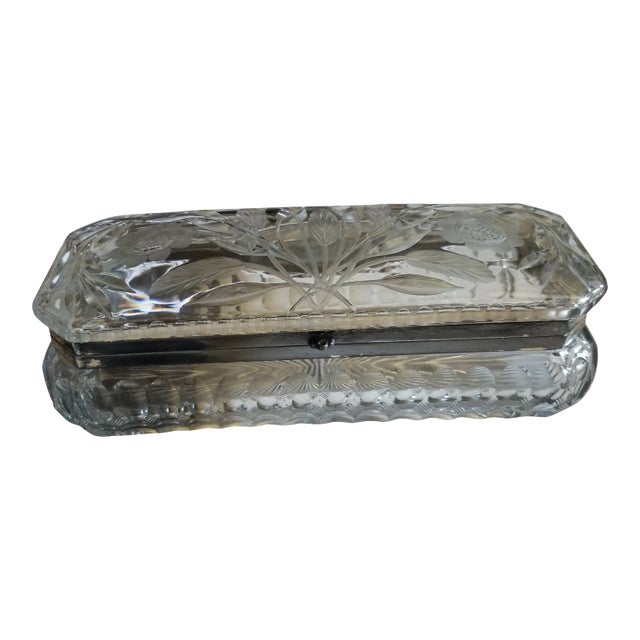 Large Antique American Brilliant Cut Glass Box | Chairish