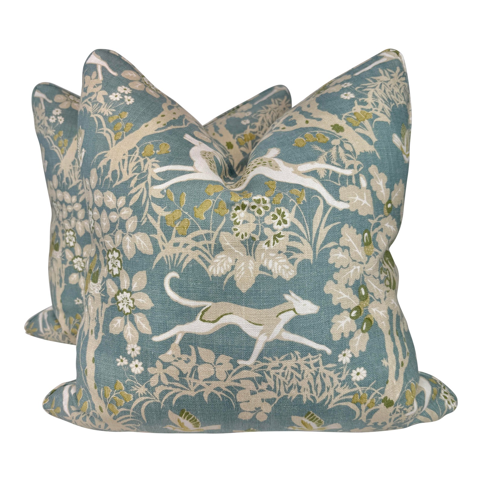Lee Jofa "Mille Fleur Print" 22" Pillows-a Pair | Chairish