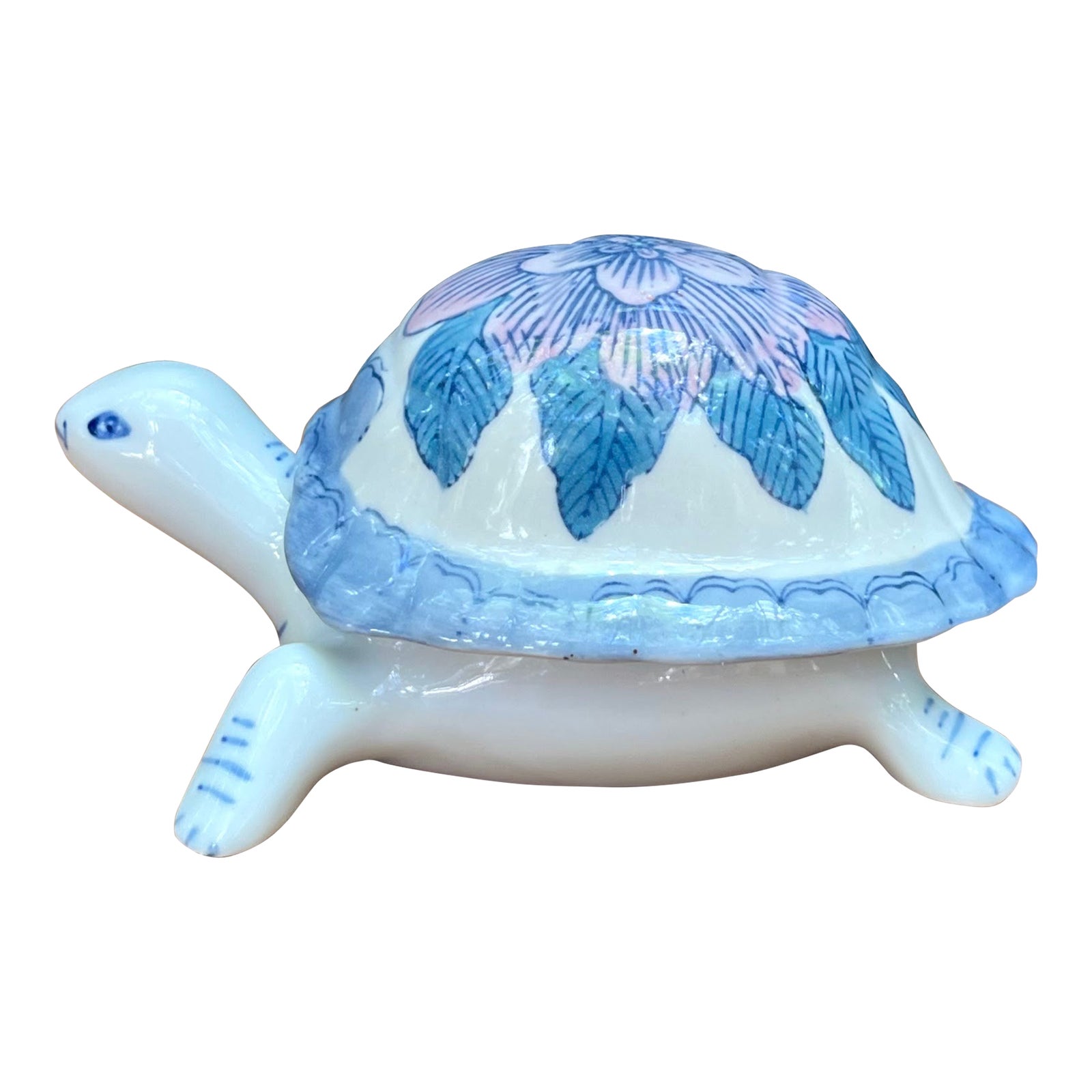 Chinese Ceramic Lidded Turtle Box | Chairish