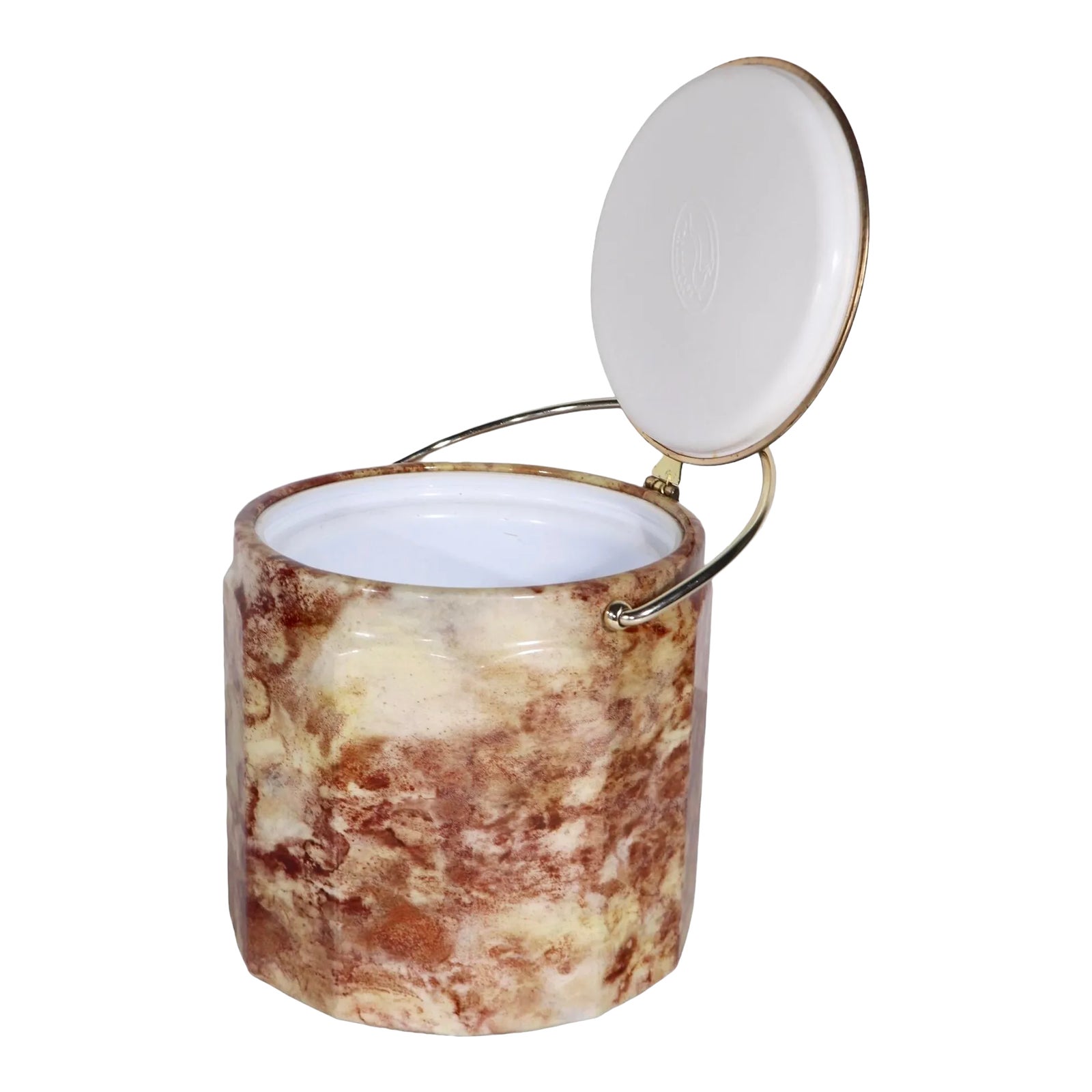 Hollywood Regency Faux Marble Ice Bucket by Kraftware C. 1970's | Chairish