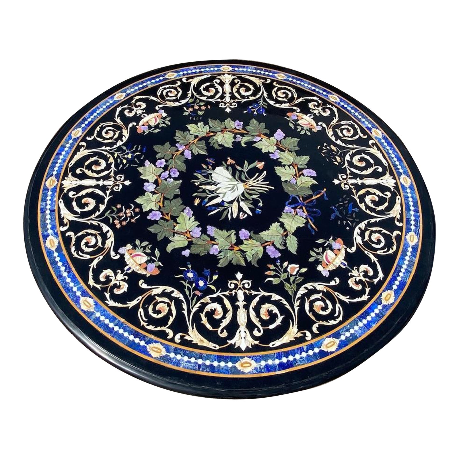 Vintag Late 20th Century Italian Handmade Mosaic Marble Table Top with ...