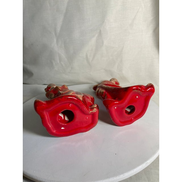 Vintage 1970s Gilner California Pottery Asian Siam Dancing Figurine Red ...