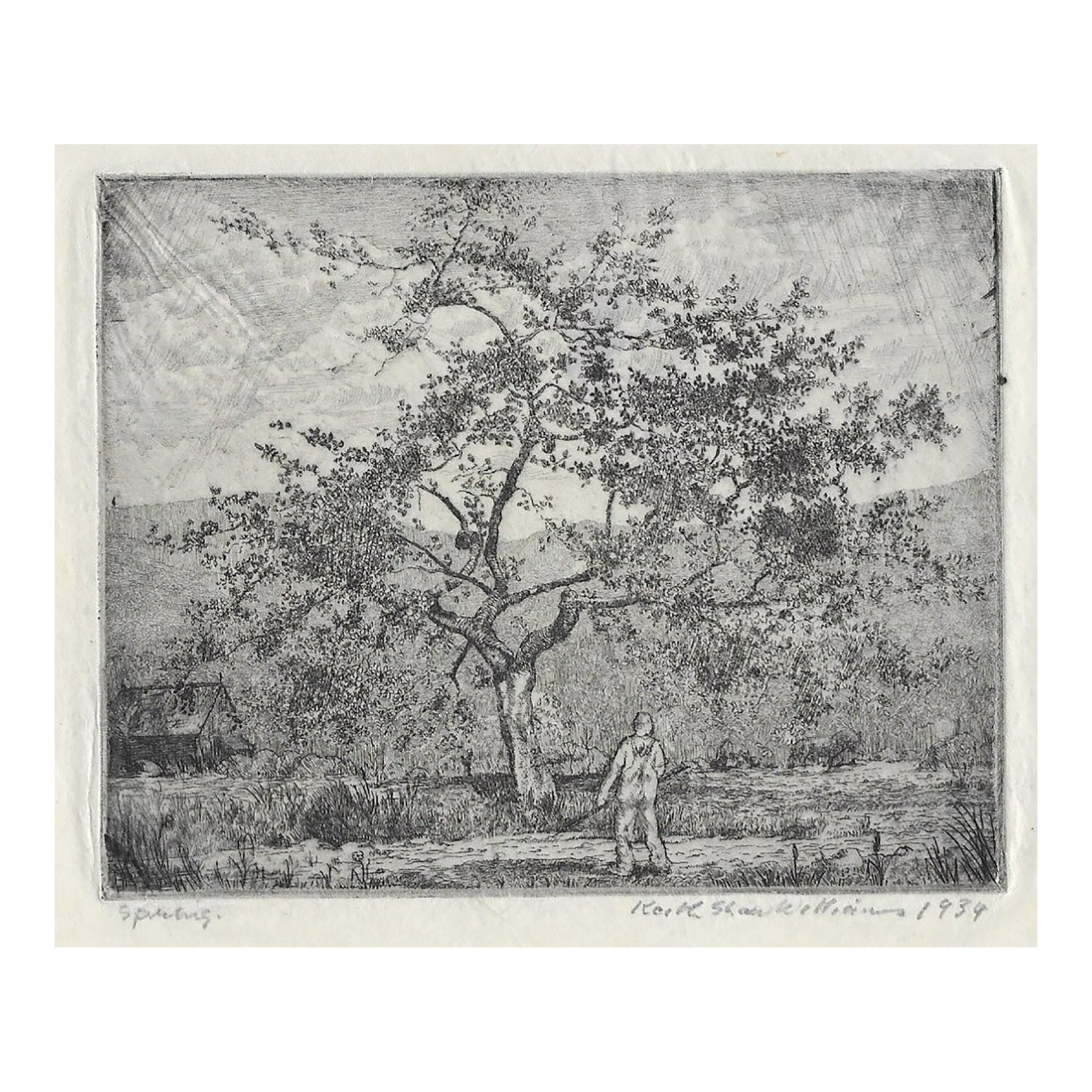 1934 Keith Shaw Williams Spring Etching | Chairish