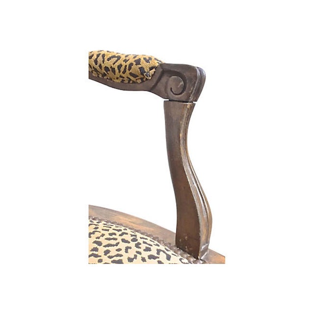 1900s Antique Cane & Leopard Armchair | Chairish