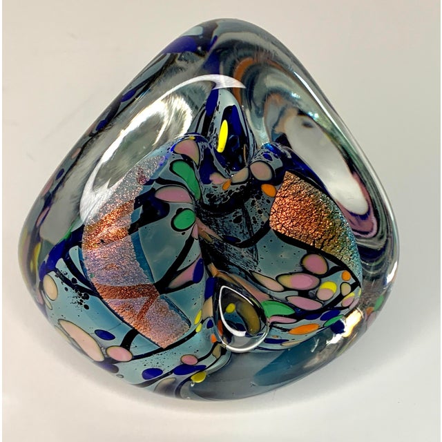 Vintage Rollin Karg Signed Dichroic Art Glass Paper Weight | Chairish