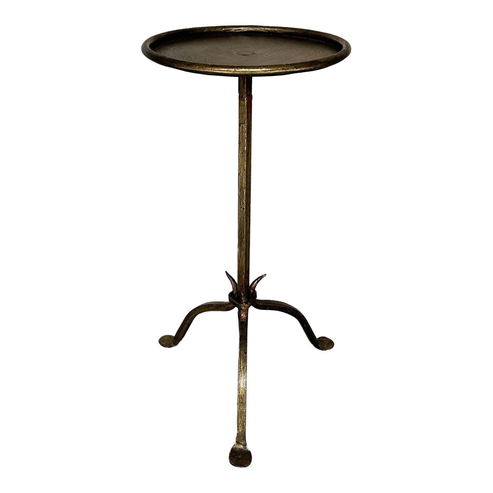 Iron Drinks Table With Gold Patina | Chairish