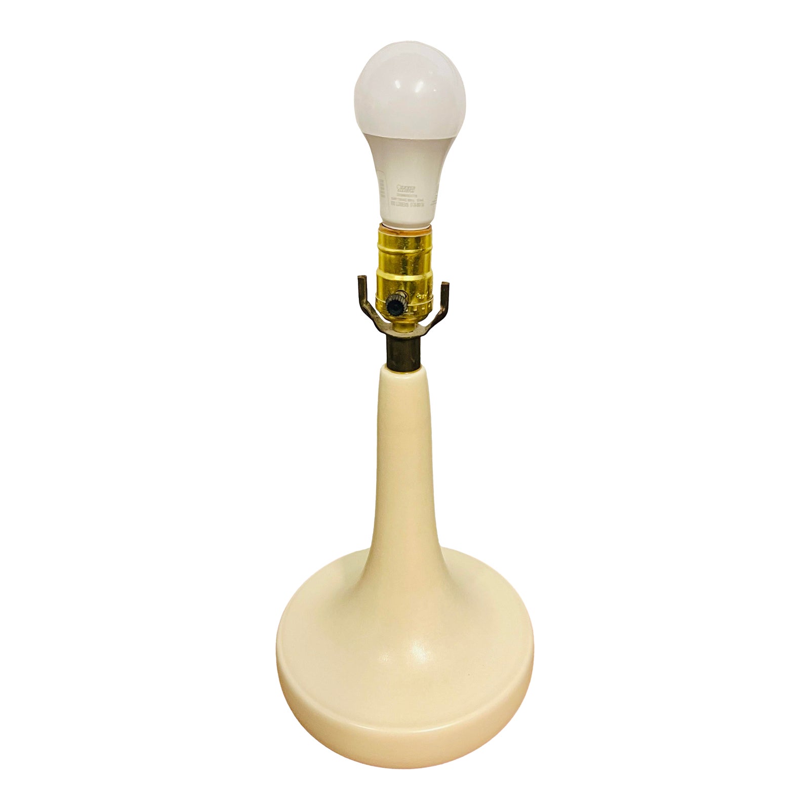 Mid Century Modern Ivory Ceramic Table Lamp Unmarked by Lotte and ...