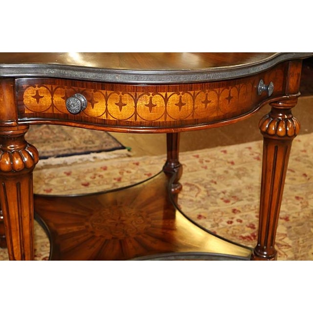 Theodore Alexander French Style Inlaid Burled Walnut Lamp End Center ...