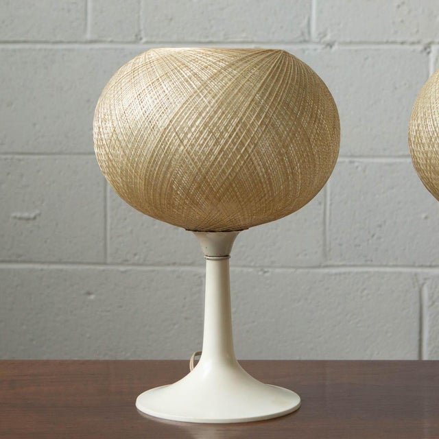 Vintage Mid-Century Spun Fiberglass Table Lamps - Set of 2 | Chairish