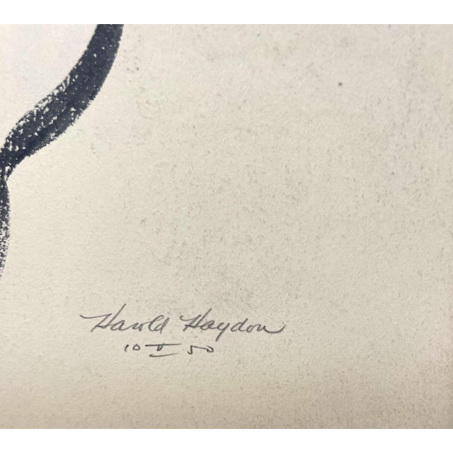 Black & White Figure Study of a Standing Nude by Artist Harold Haydon ...