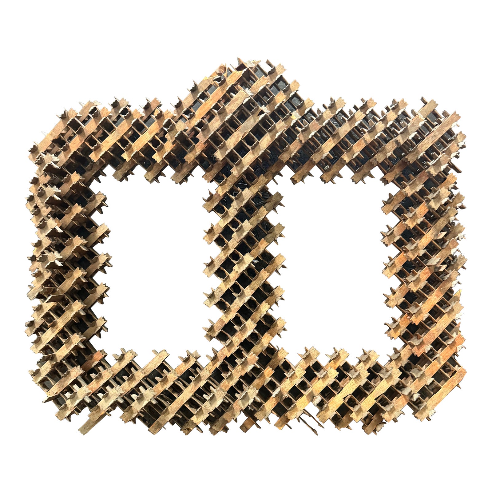 1920s Antique Tramp Art Frame Trench Folk Art Crown of Thorns | Chairish