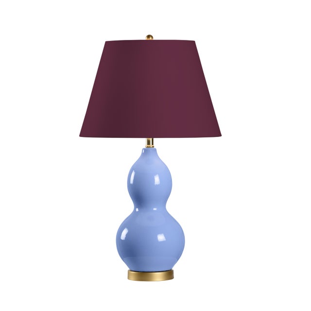 Casa Cosima Double Gourd Table Lamp, Steel Blue Base with Grape Juice ...
