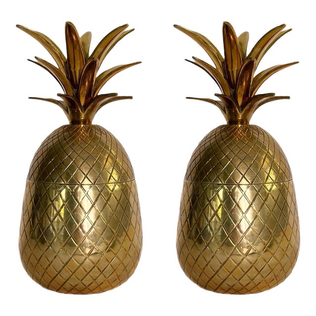 Vintage Brass Pineapple Boxes – a Set | Chairish