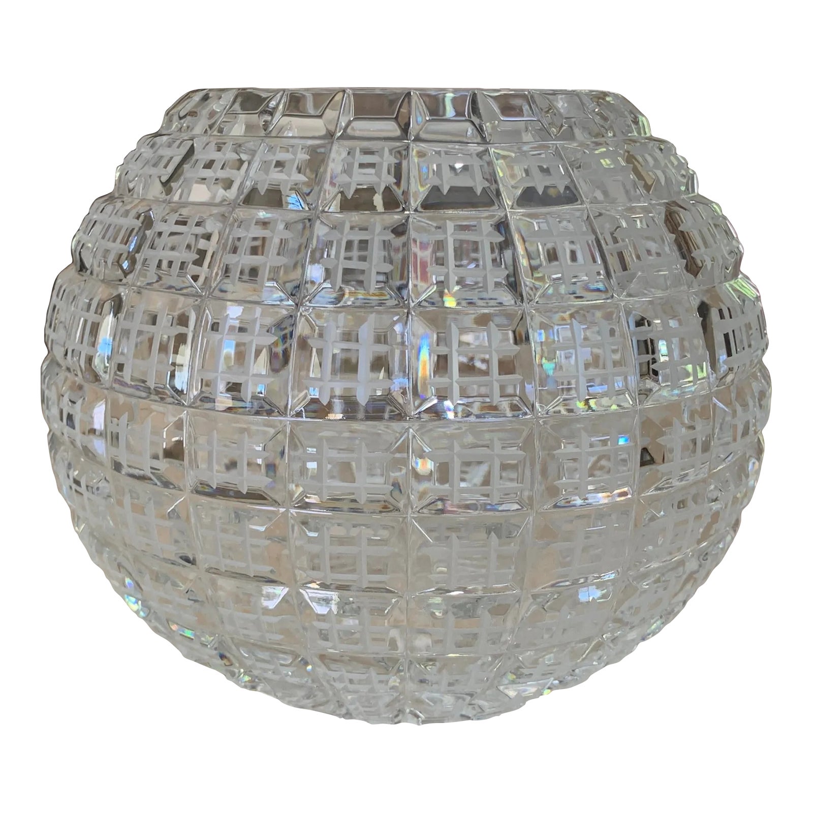 1940s Crystal Rose Vase | Chairish