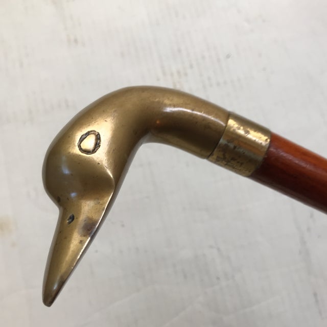 Vintage Walking Cane With Brass Duck Head Handle Chairish