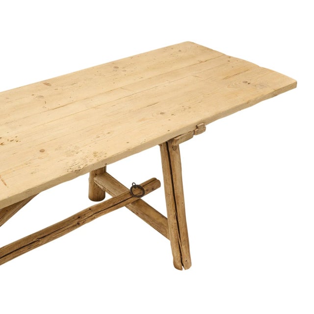 Italian Antique Harvester Farm Table | Chairish