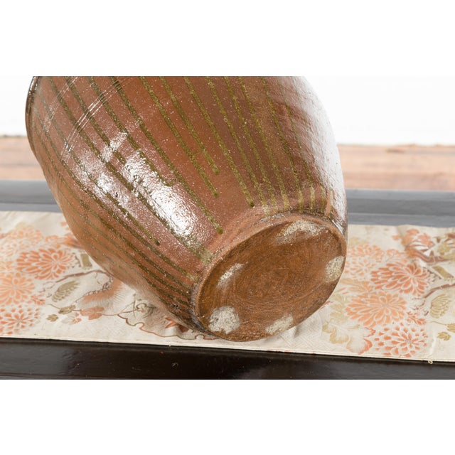 Japanese Early 20th Century Brown Tamba Tachikui Ware Pot with Dripping ...