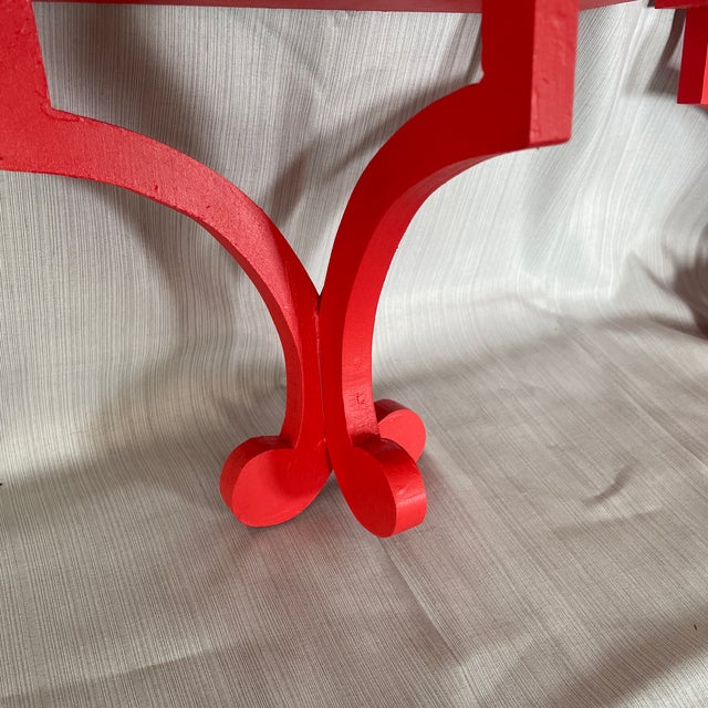 Chinese Red Chinoiserie Scalloped Wall Brackets - A Pair | Chairish