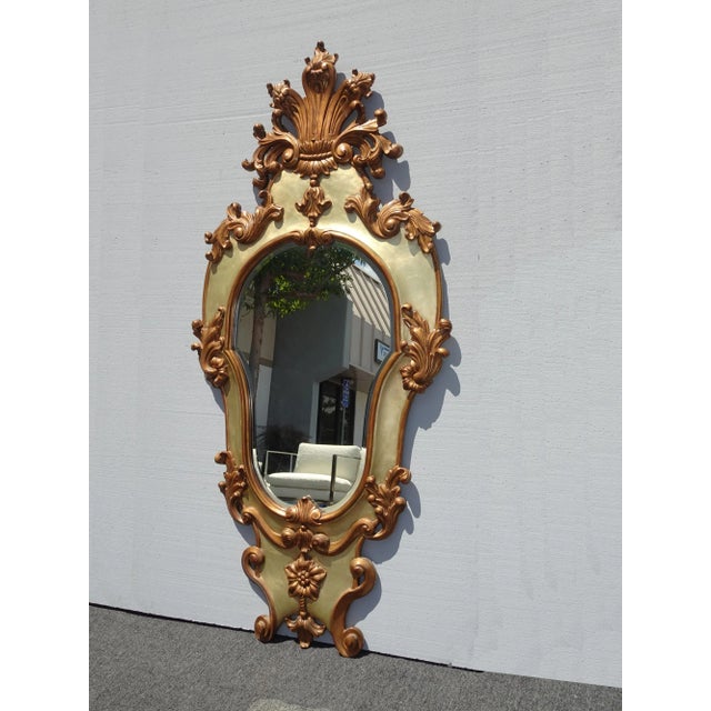 72" Tall Theodore Alexander French Louis XVI Style Green & Gold Ornate ...