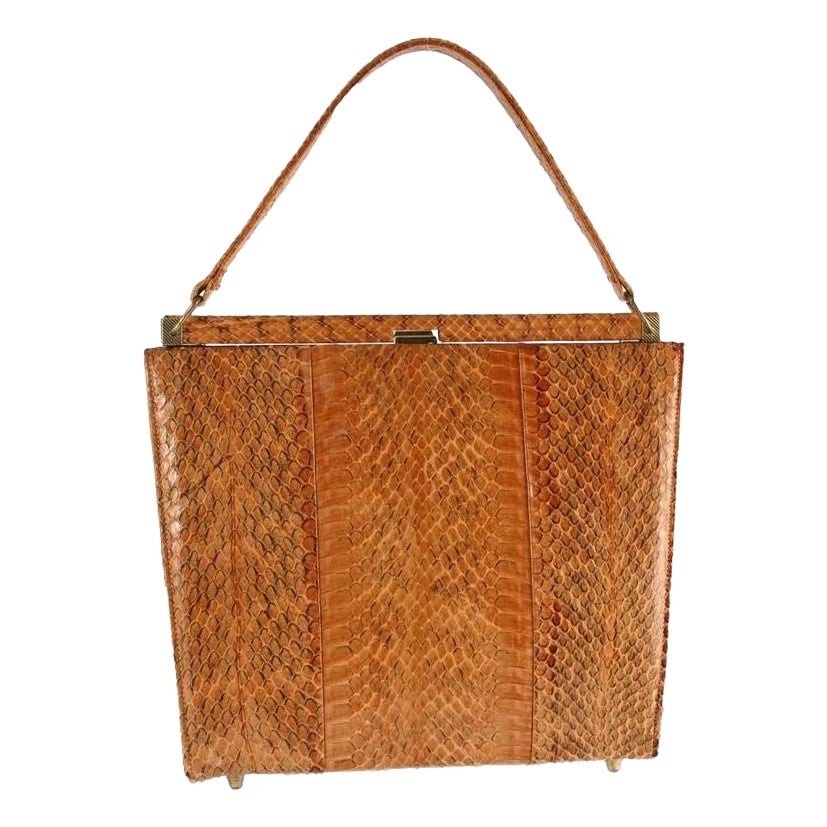 Vintage Stylecraft Miami Snakeskin Kelly Bag | Chairish