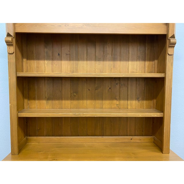 American Farmhouse Rustic Wooden Hutch | Chairish