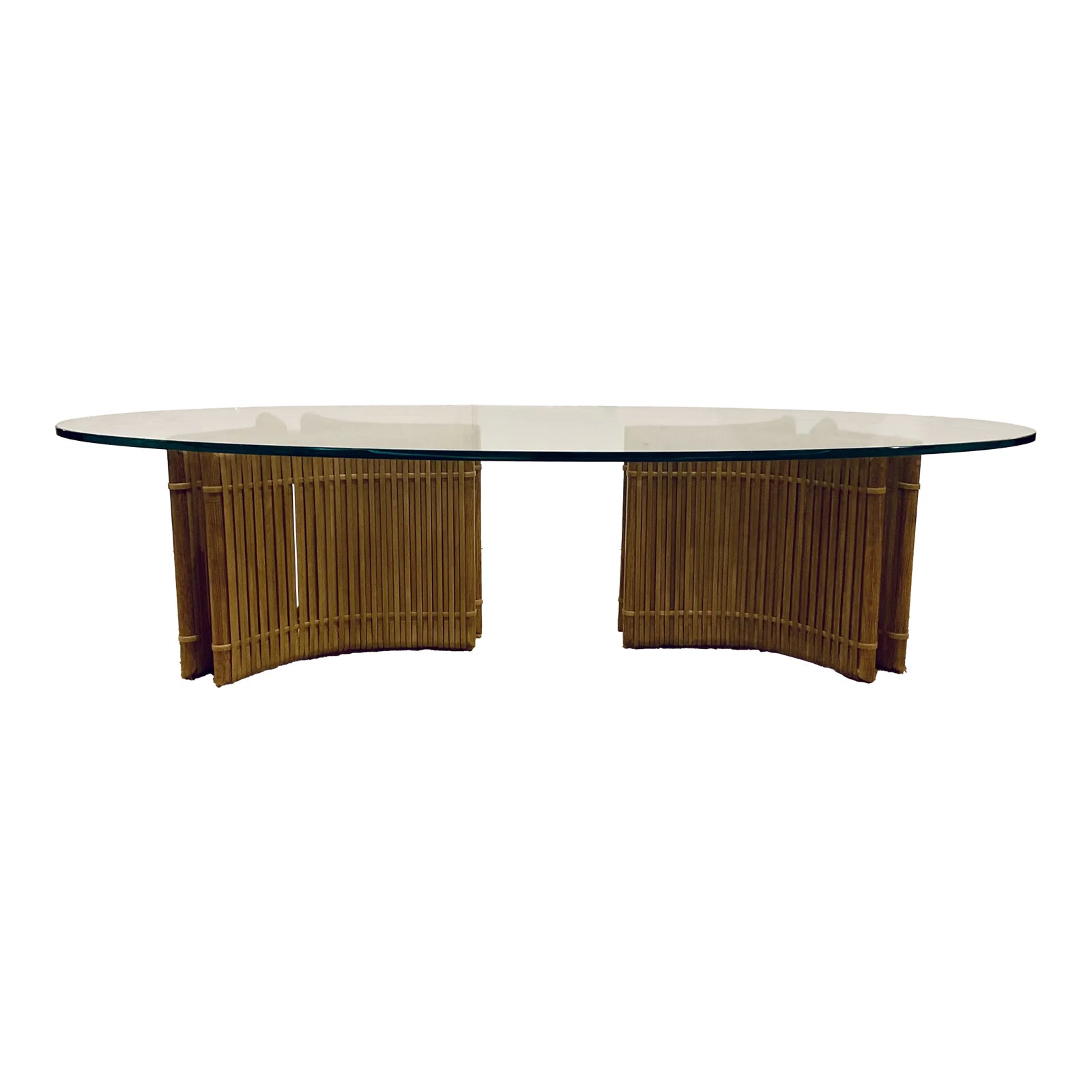Baker / McGuire Organic Modern Rattan and Woven Rawhide Estrella ...