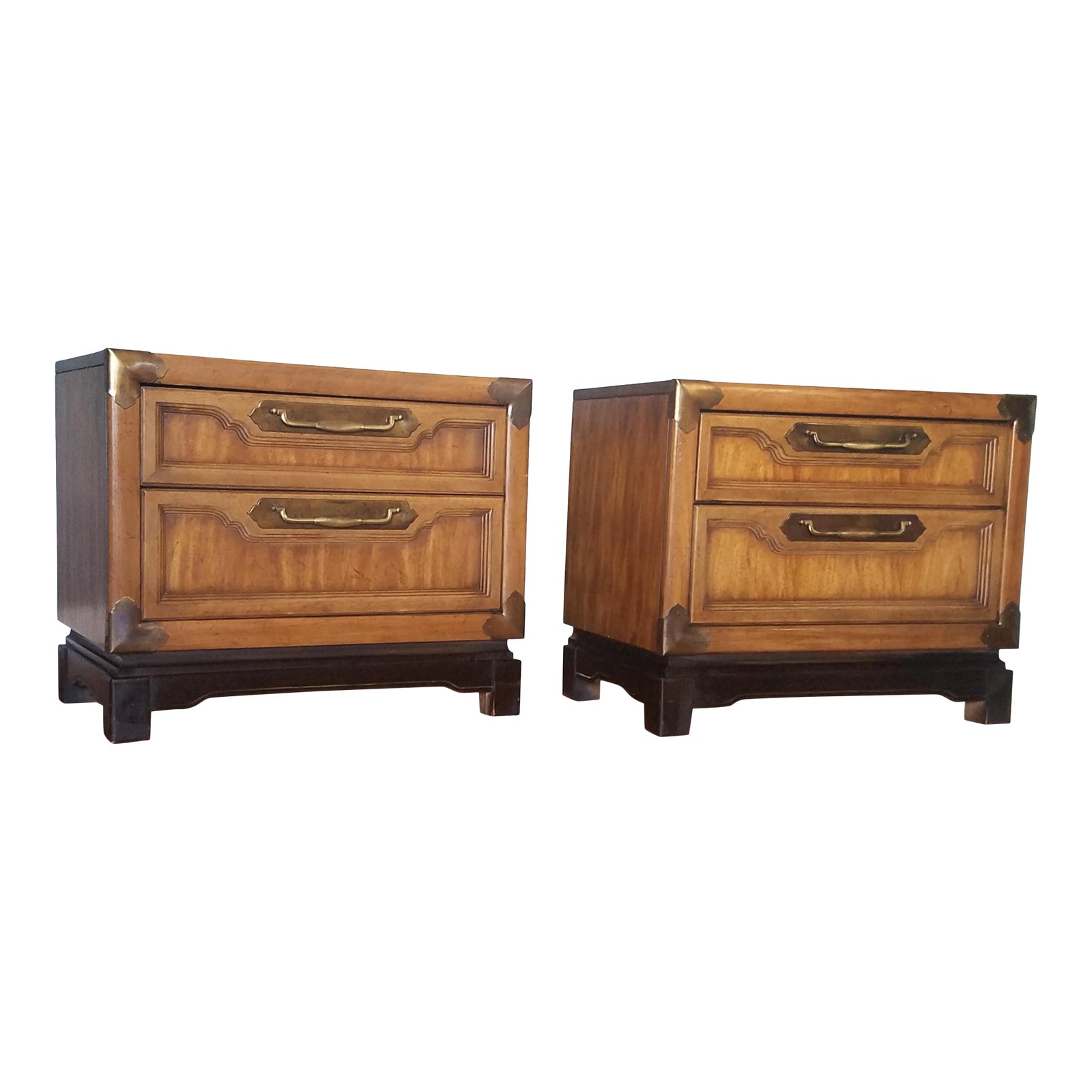 Basic Witz Mid-Century Asian Nightstands - a Pair | Chairish