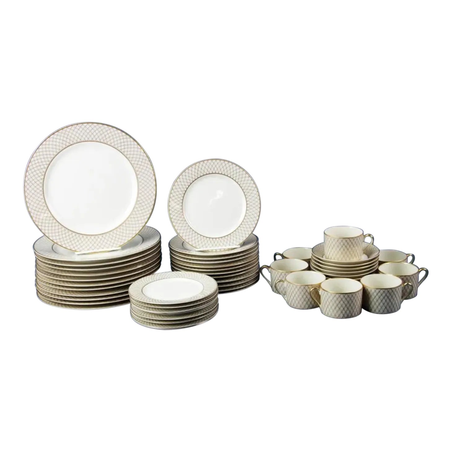 2000s Fitz & Floyd Dynasty Pattern Dinner Service- 40 Pieces | Chairish
