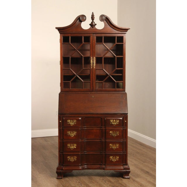 Harden Chippendale Style Blockfront Secretary Desk | Chairish