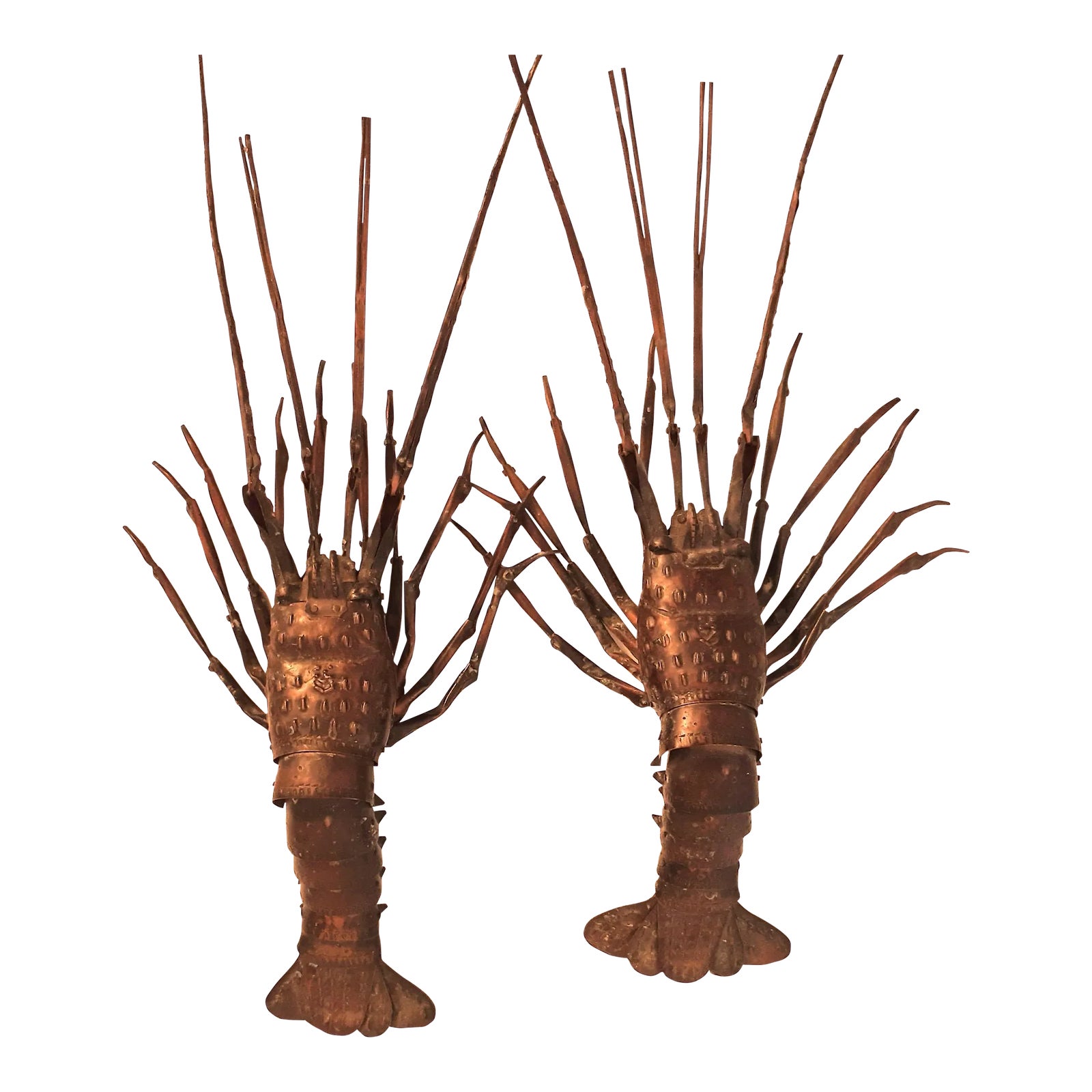 Vintage Chinoserie Okimono Bronze Reticulated Rock Lobsters Signed ...