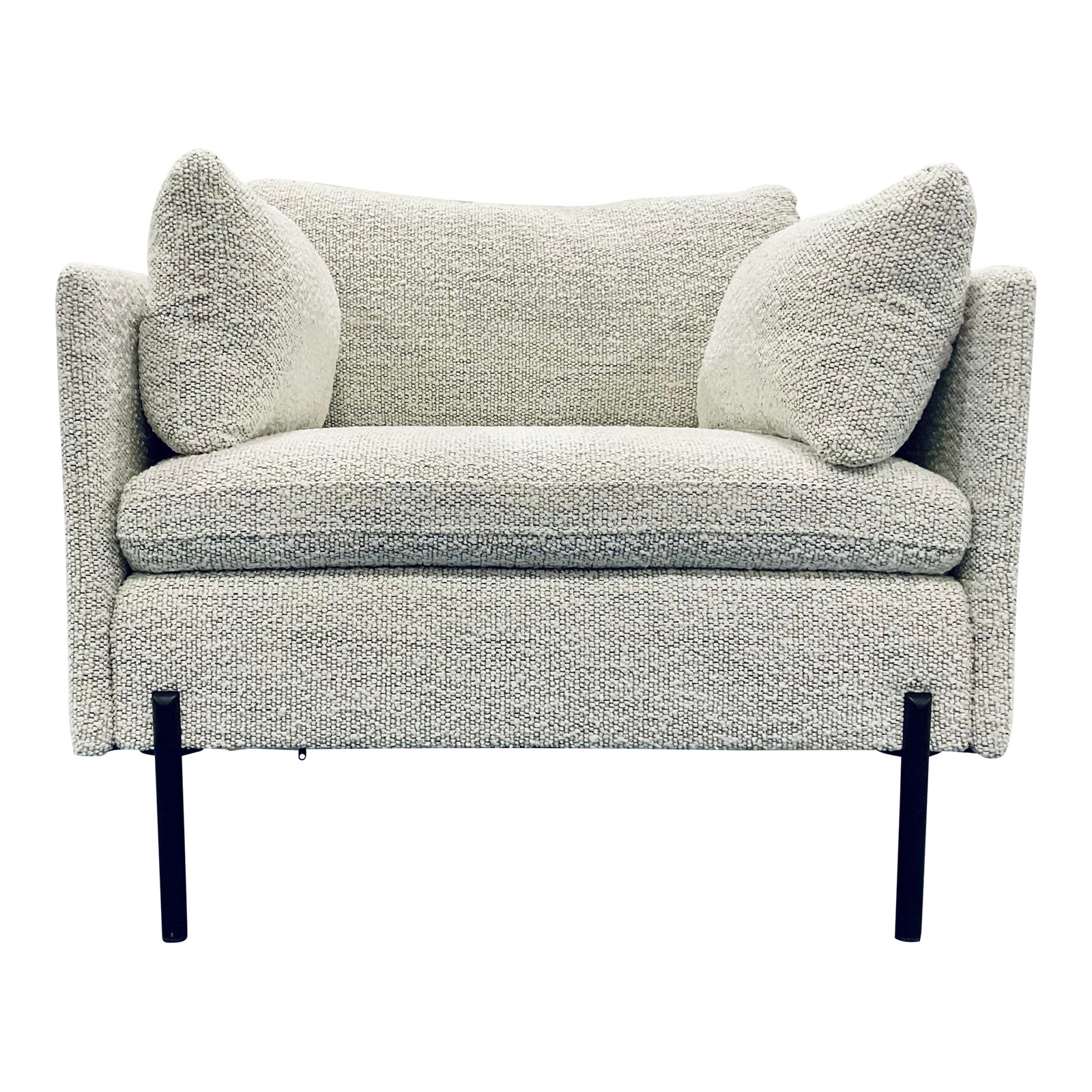 Modern Off-White Boucle Club Chair | Chairish