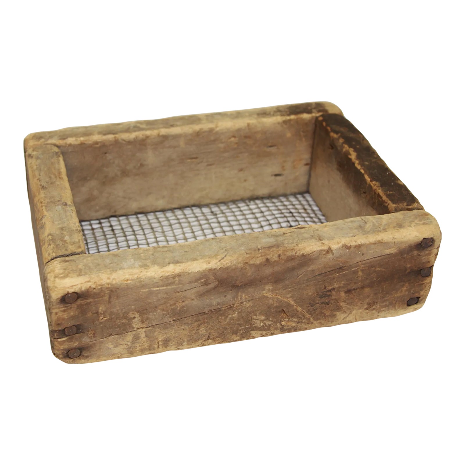 Vintage Wood and Wire Mesh Flour Grain Sieve | Chairish