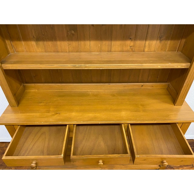 American Farmhouse Rustic Wooden Hutch | Chairish