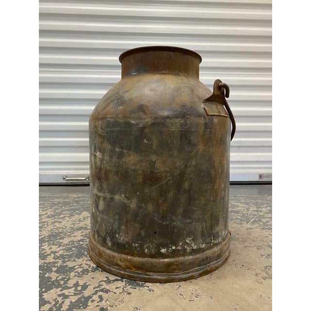 Antique Primitives Rusty Milk Jug Pail Vessel | Chairish