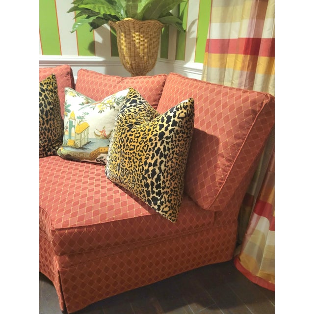 Custom Made Unique Down Filled Henredon Raspberry Curved Settee Sofa ...