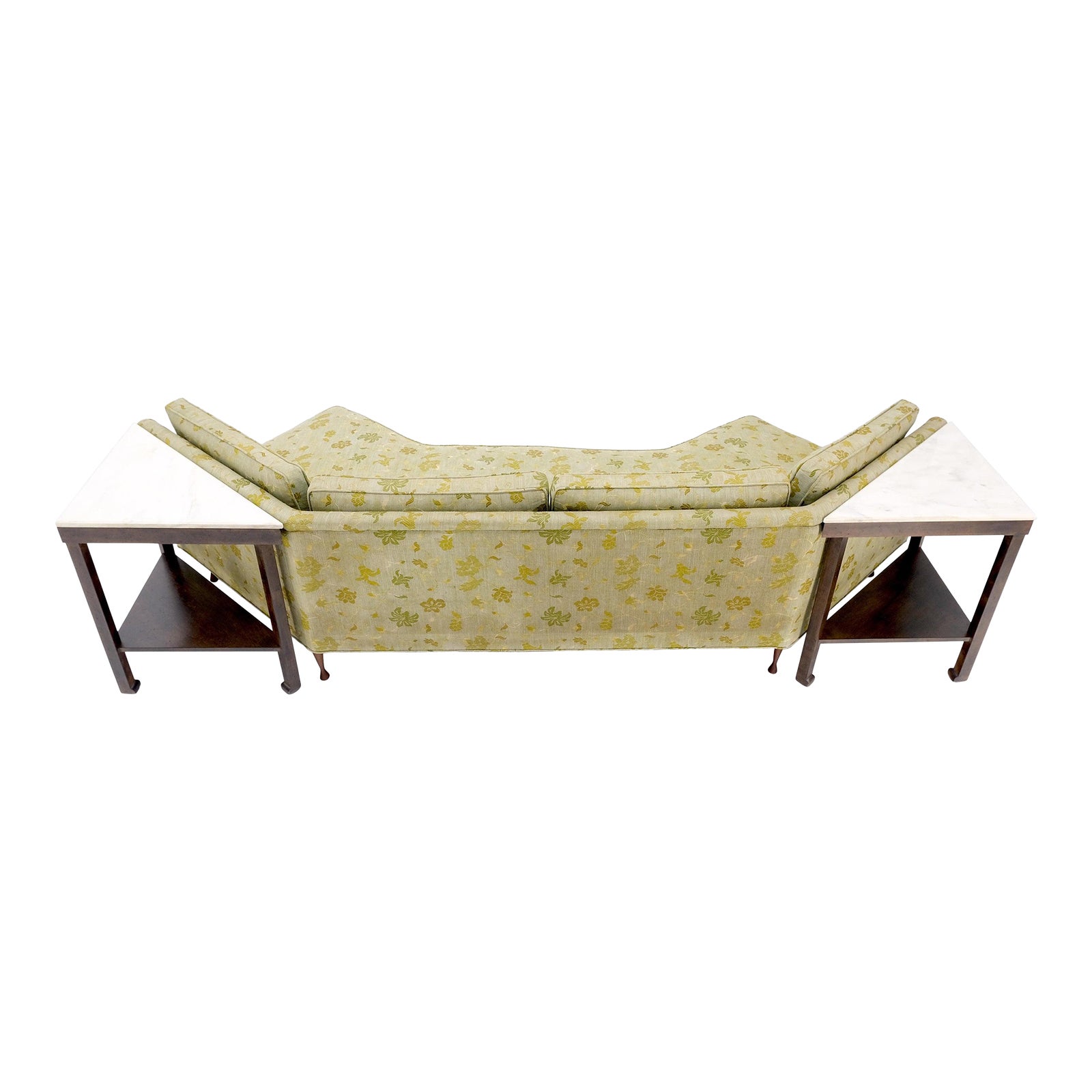 Wrap Around Mid-Century Modern Sofa W Matching Marble Top Tables - A ...