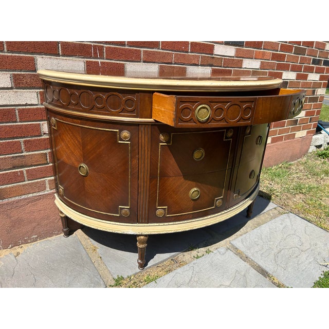 17th Century Antique Mahogany Demilune Commode | Chairish