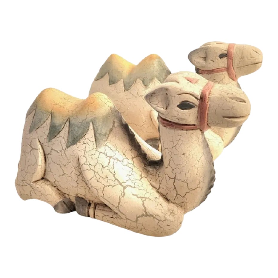 Whimsical Sculpted Lying Decorative Carved Wood Camel Room Decor ...