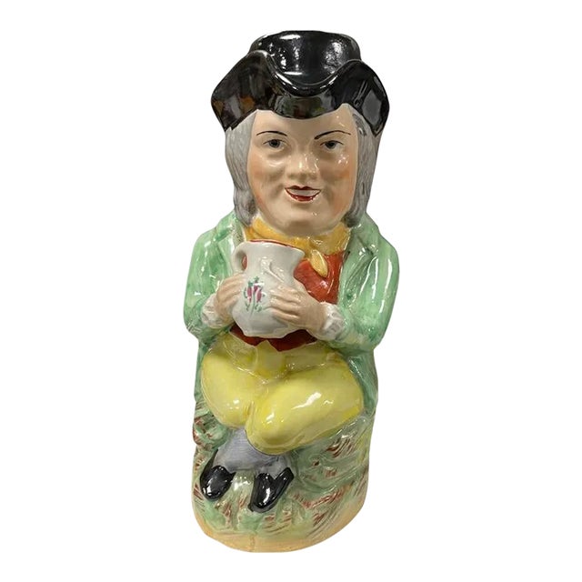 Antique English Staffordshire Pottery Toby Jug With a Tricorn Hat Lid ...