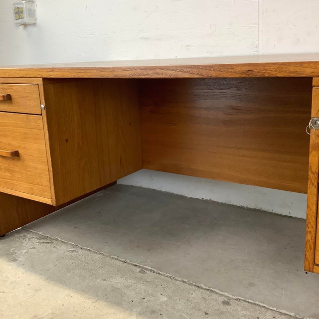 Scandinavian Modern Teak Executive Desk by Jesper | Chairish