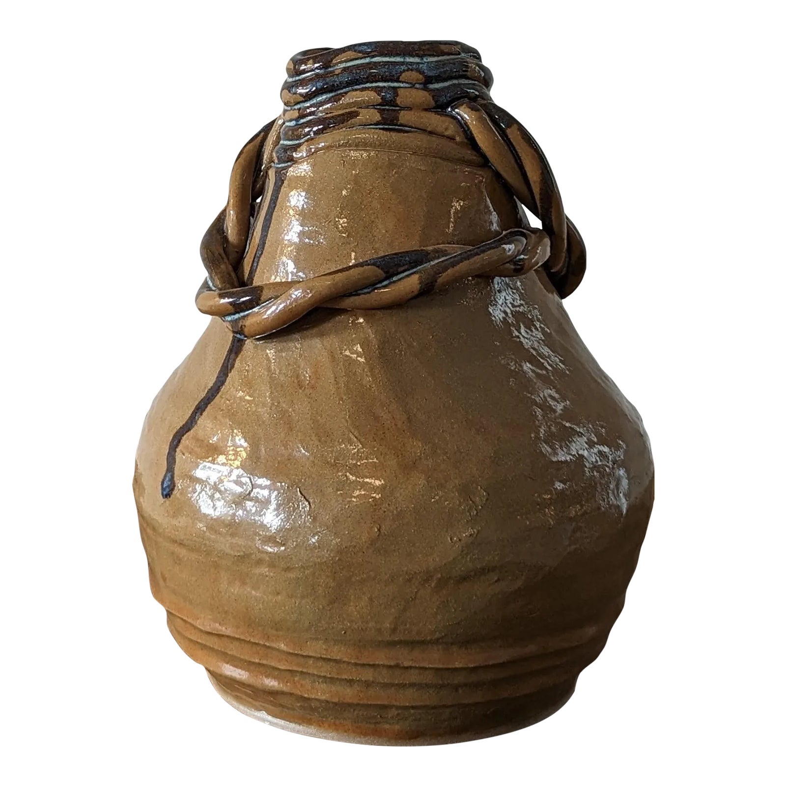 Vintage Studio Pottery Twisted Detail Vase | Chairish