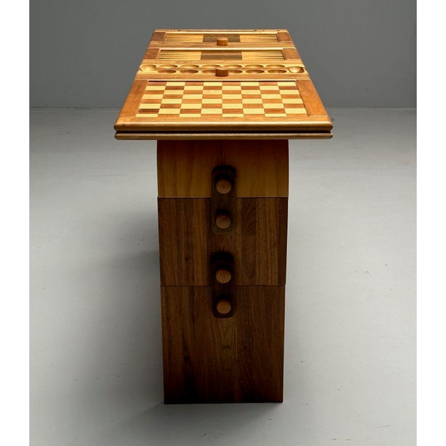 David Levy, American Studio, Mid-Century Modern, Game Table, Parquetry ...