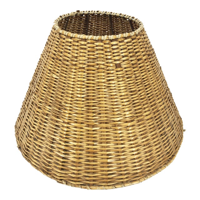 Vintage Wicker Natural Rattan Lamp Shade | Chairish