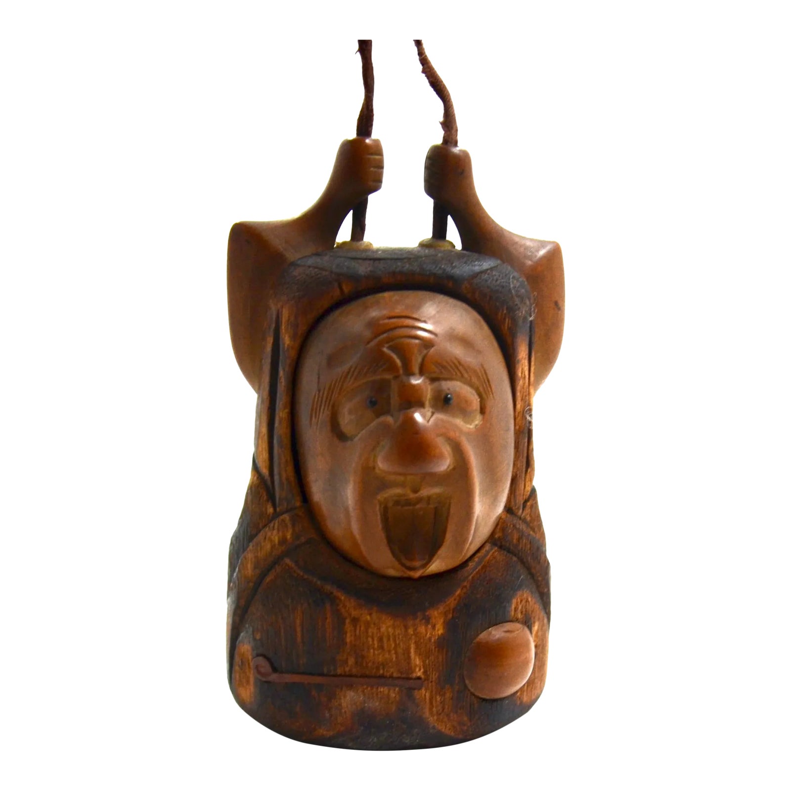 Antique Japanese Inro Carved Wood Netsuke | Chairish