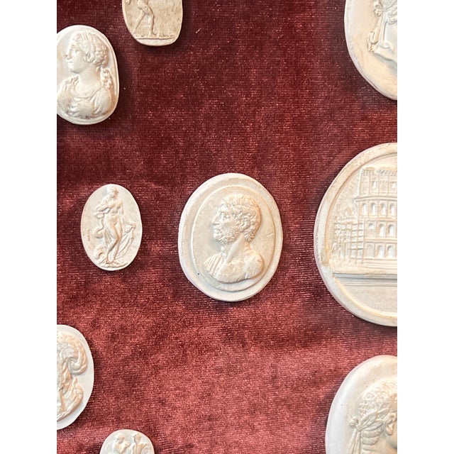 Large Framed Grand Tour Neoclassical Plaster Cast Intaglio Arrangement ...