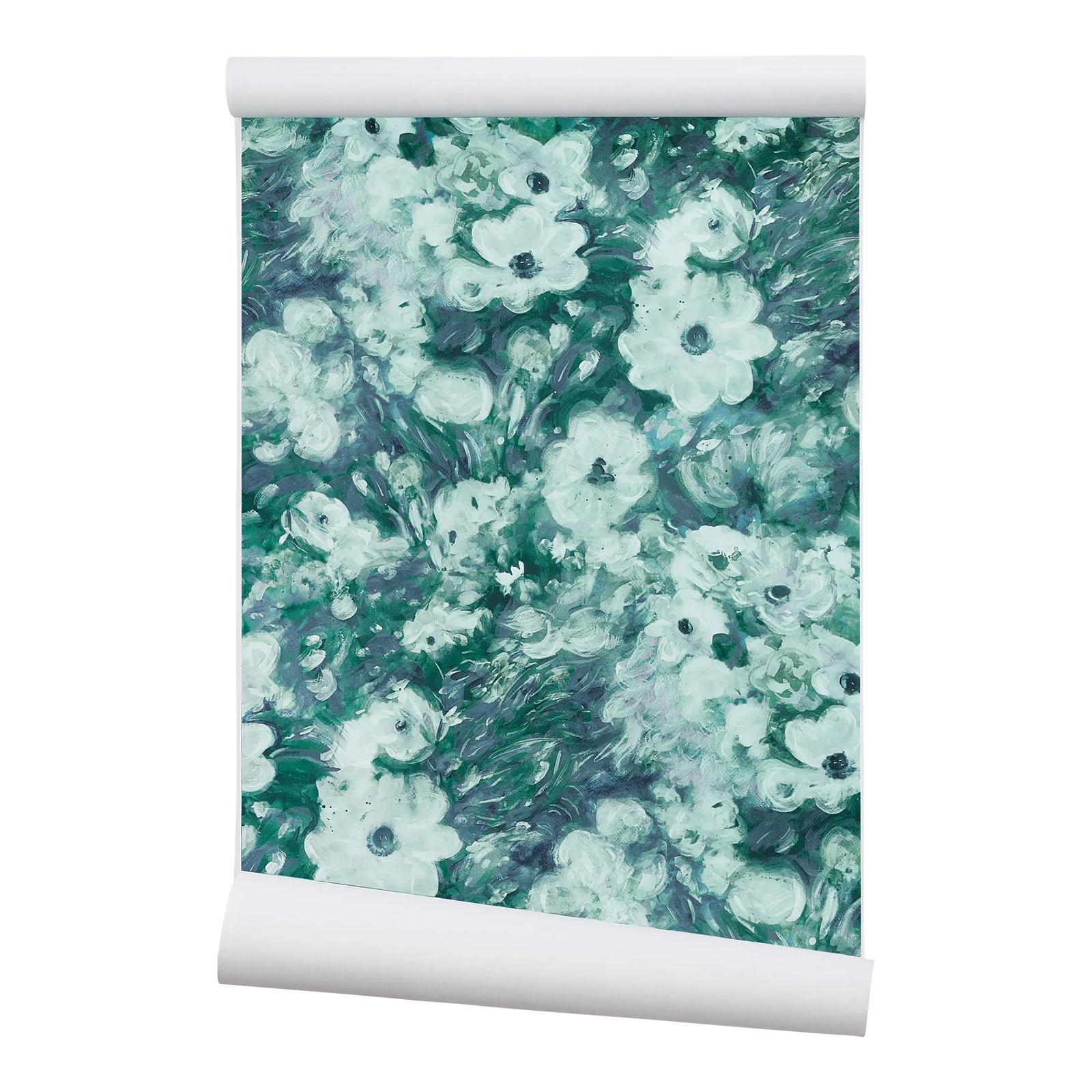 Friends & Anemones Green Wallpaper | Chairish