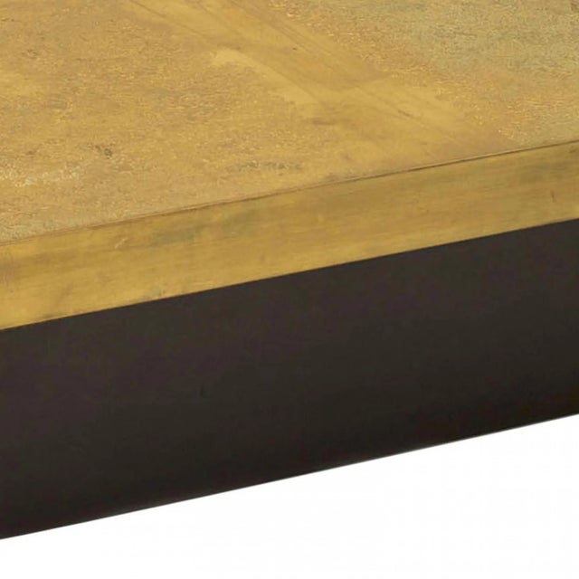 George Mathias Belgian Modern Square Etched Brass Coffee Table | Chairish
