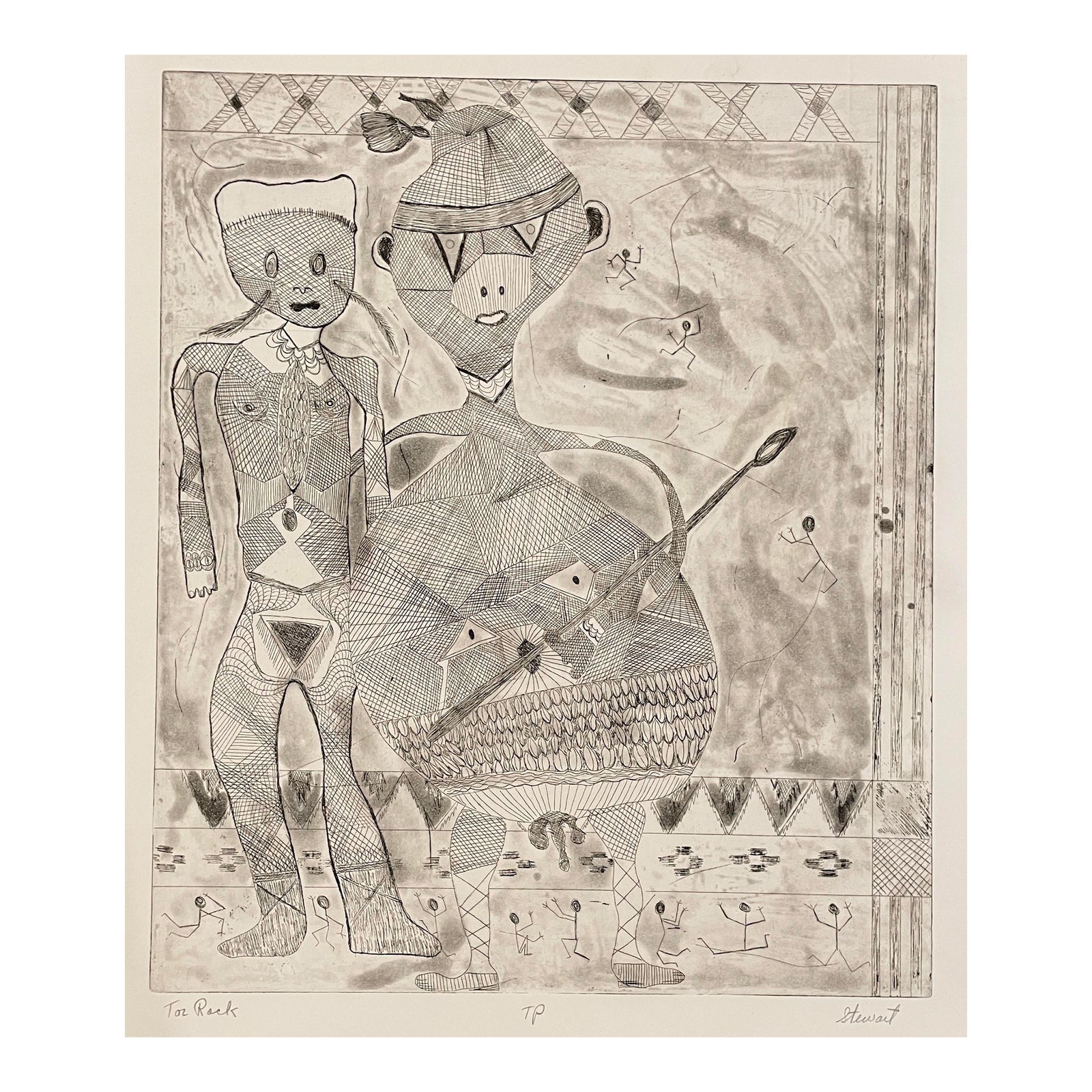 1990s Tor Rack Etching by Stewart | Chairish