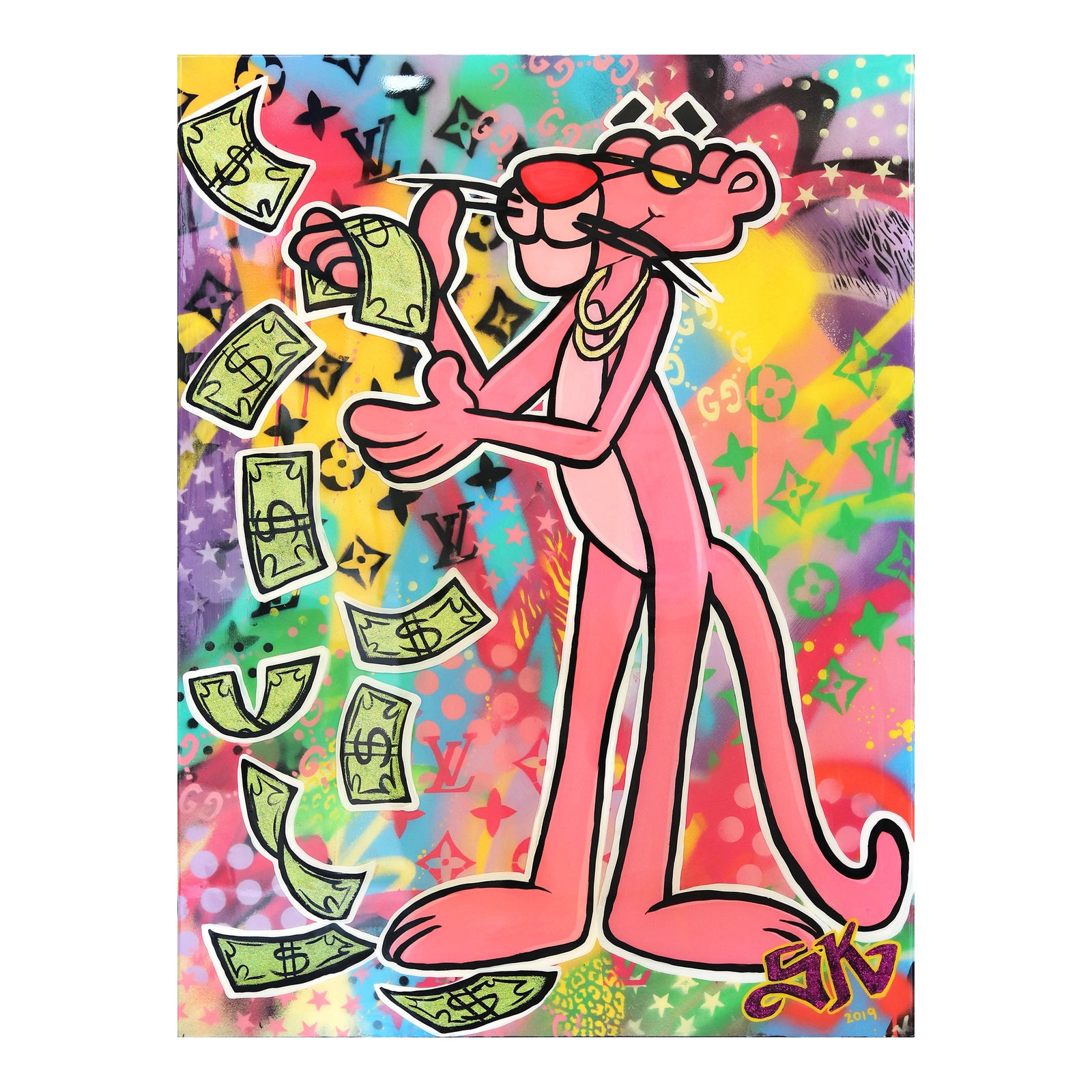 "Pink Panther Pimp Panther" Original Artwork by Sean Keith | Chairish